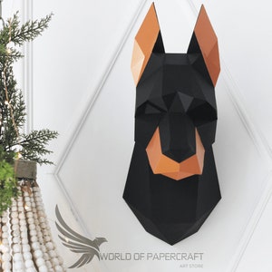 Papercraft Doberman Dog Low Poly PDF Template Low Poly Paper Dog DIY ...