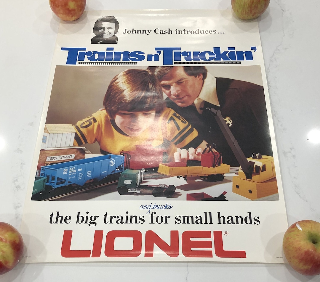 Lionel Train Dealer Poster johnny Cash Introduces Trains 'n' Truckin ...