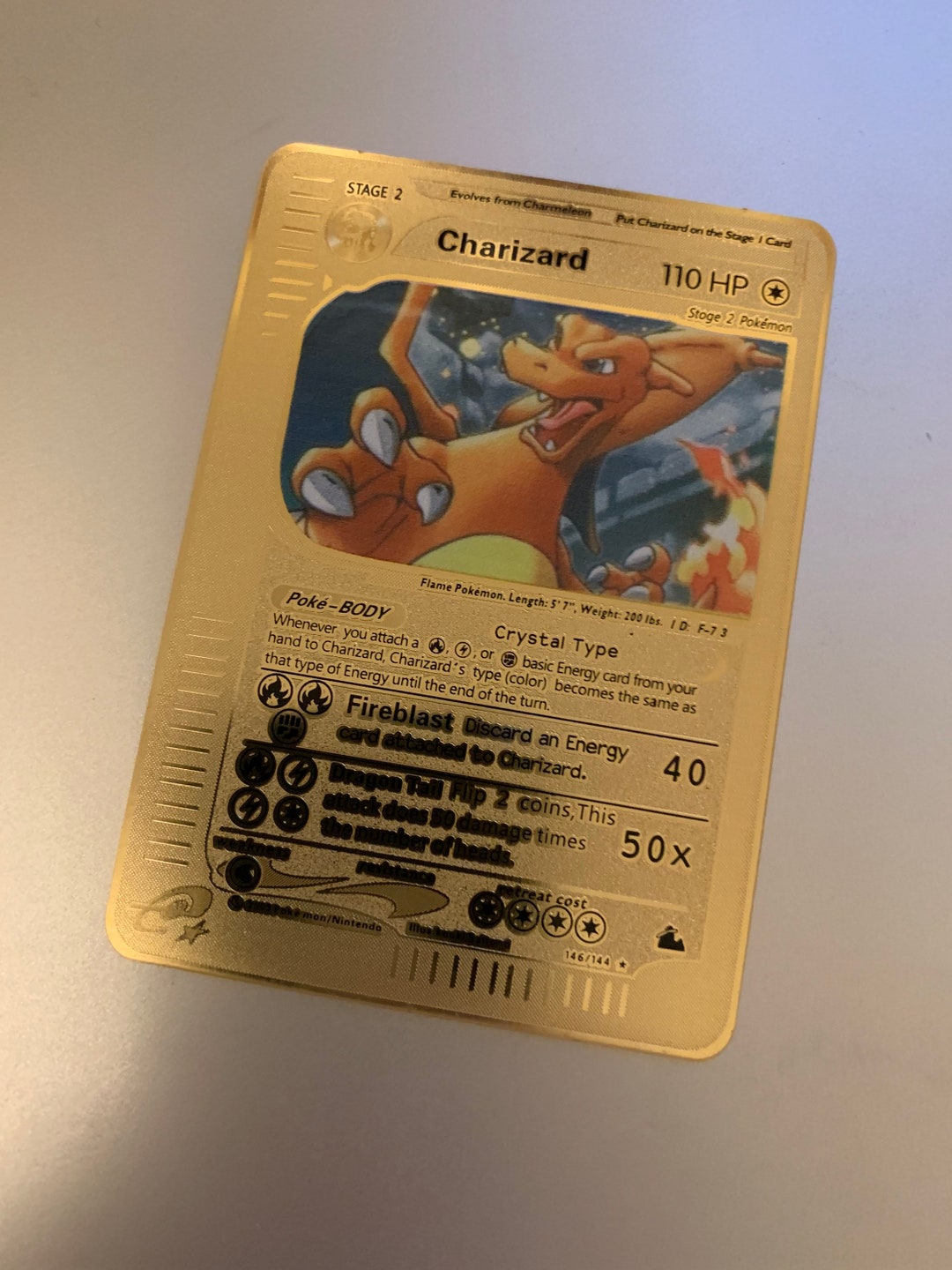 Pokémon - Charizard Skyridge 146/144 Custom Metal Card - Etsy
