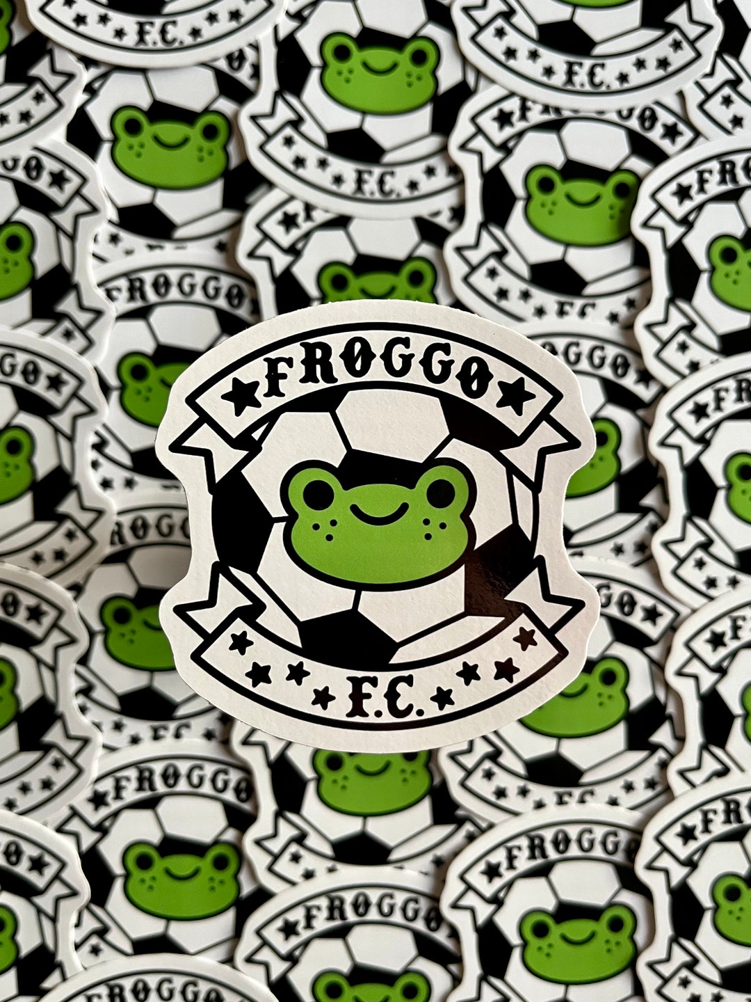 Frog Froggo Fc Football Badge Sticker - Etsy