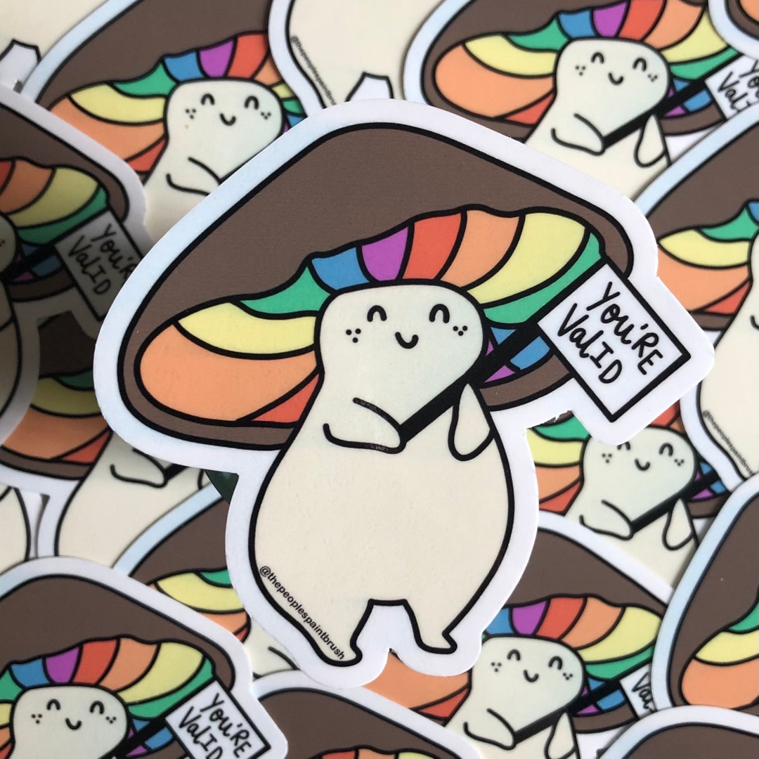 Pride Rainbow Mushroom Positivity Lgbtq+ Laptop Phone Notebook Sticker ...