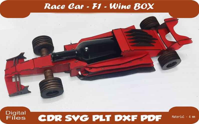 Laser Cut Vector Plans for Wine Box, Digital Files for F1 Race Car. - Etsy