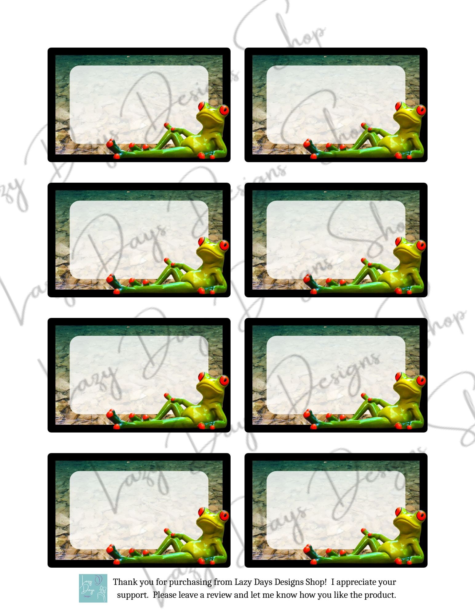 Cute Frog Container Labels. Printable Blank Organization Labels for ...