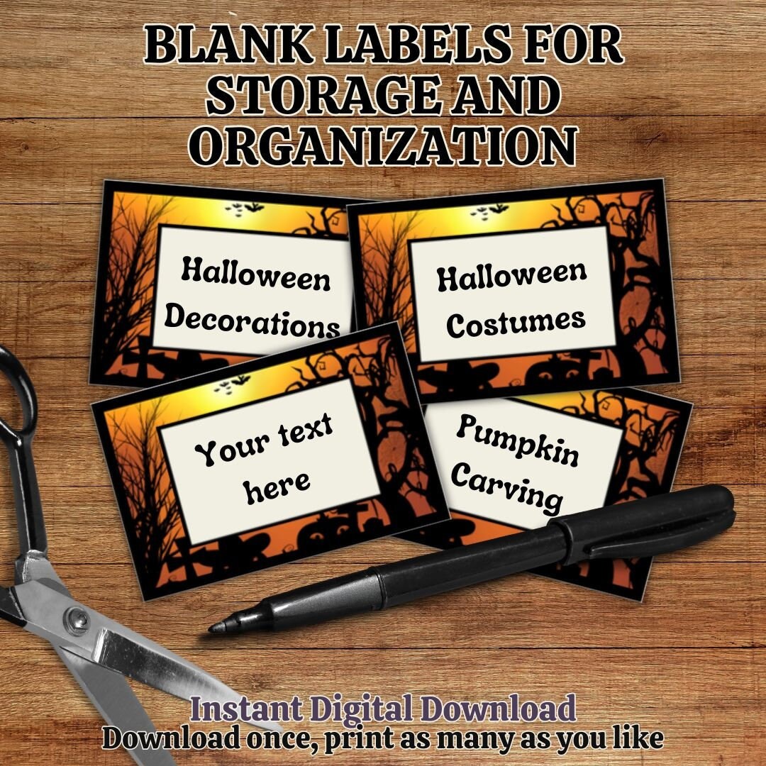 Halloween Container Labels. Printable Blank Organization Labels for ...