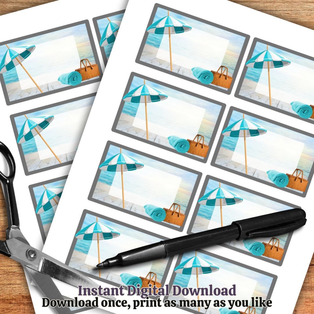 Beachy Container Labels. Printable Blank Organization Labels for ...