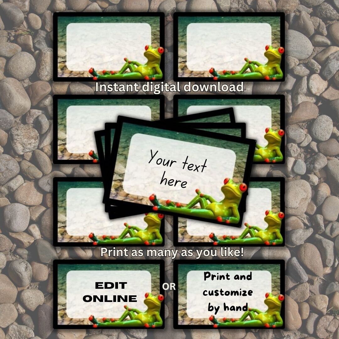 Cute Frog Container Labels. Printable Blank Organization Labels for ...