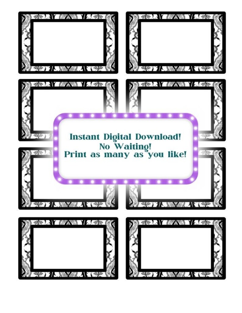 Black and White Container Labels. Printable Blank Organization Labels ...
