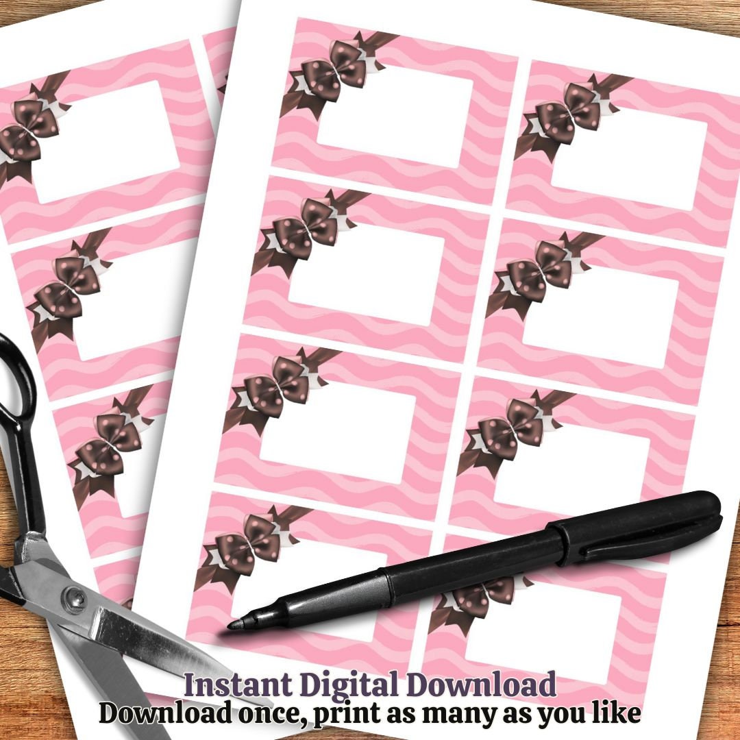 Pink Waves Container Labels. Printable Blank Organization Labels for ...