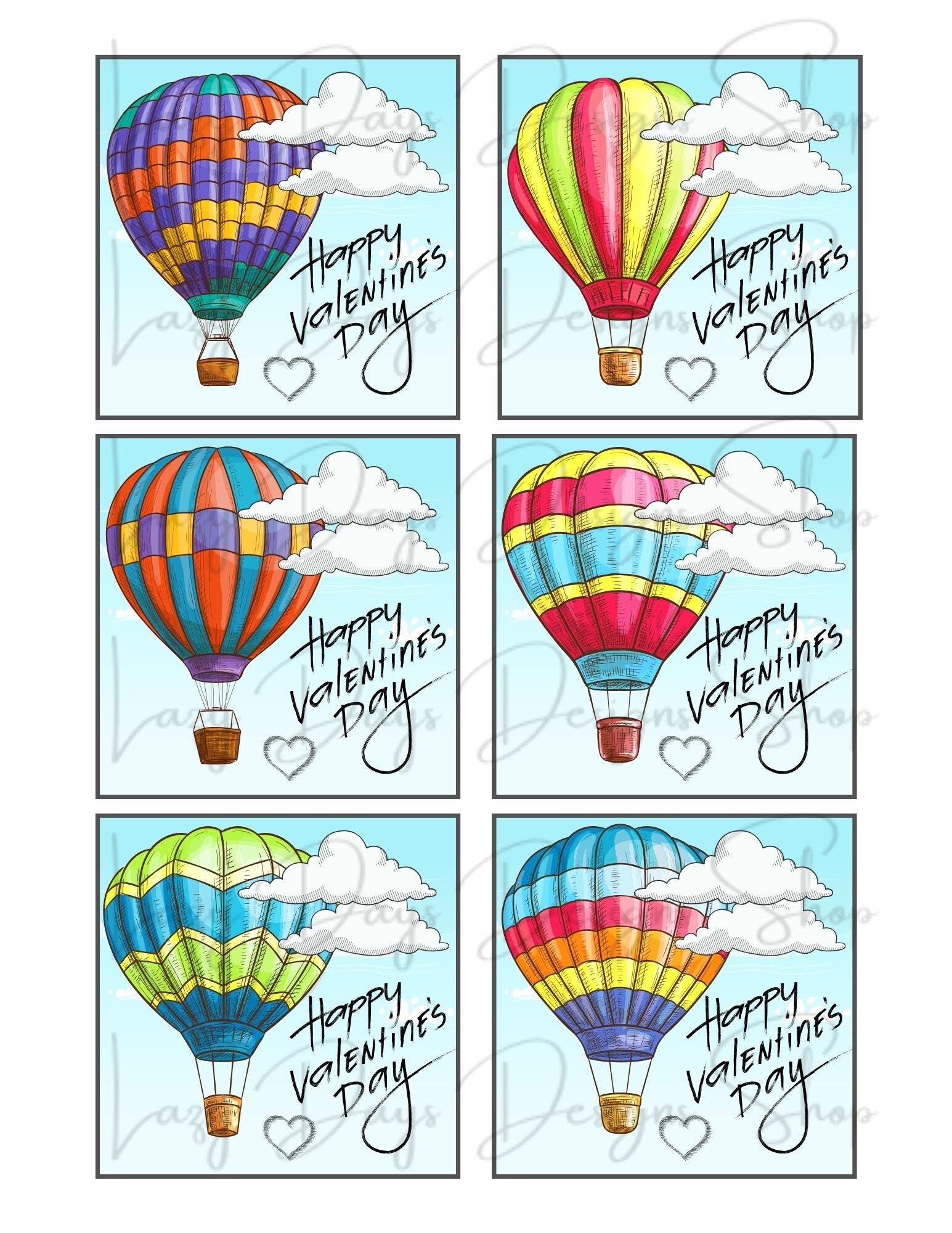 Hot Air Balloon Valentines for Kids, Preteens, Teens, Adults ...
