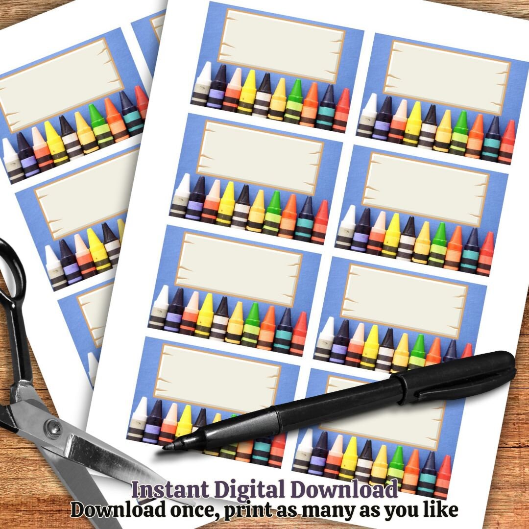 Crayon Container Labels. Printable Blank Organization Labels for ...