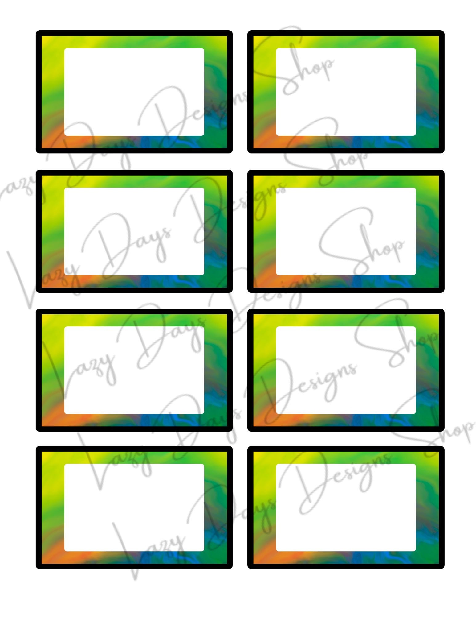 Colorful Container Labels. Printable Blank Organization Labels for ...