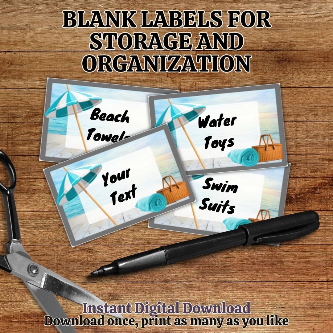Beachy Container Labels. Printable Blank Organization Labels for ...