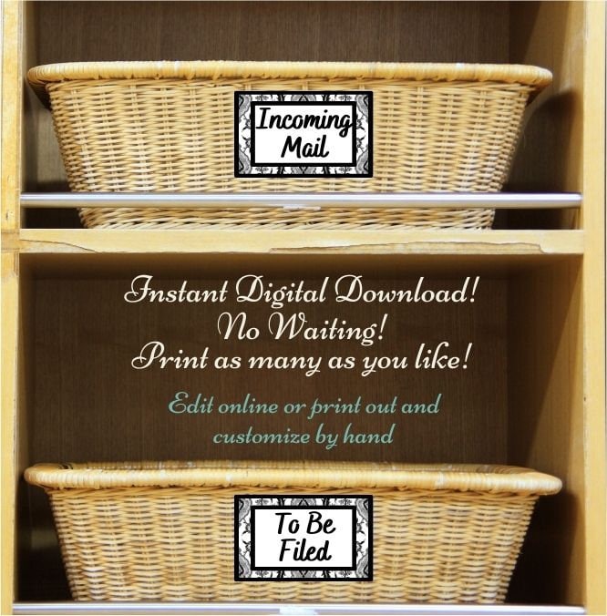 Black and White Container Labels. Printable Blank Organization Labels ...