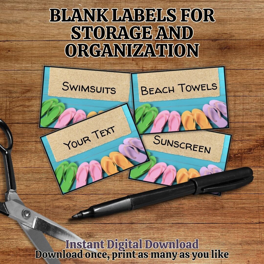 Flip Flop Container Labels. Printable Blank Organization Labels for ...