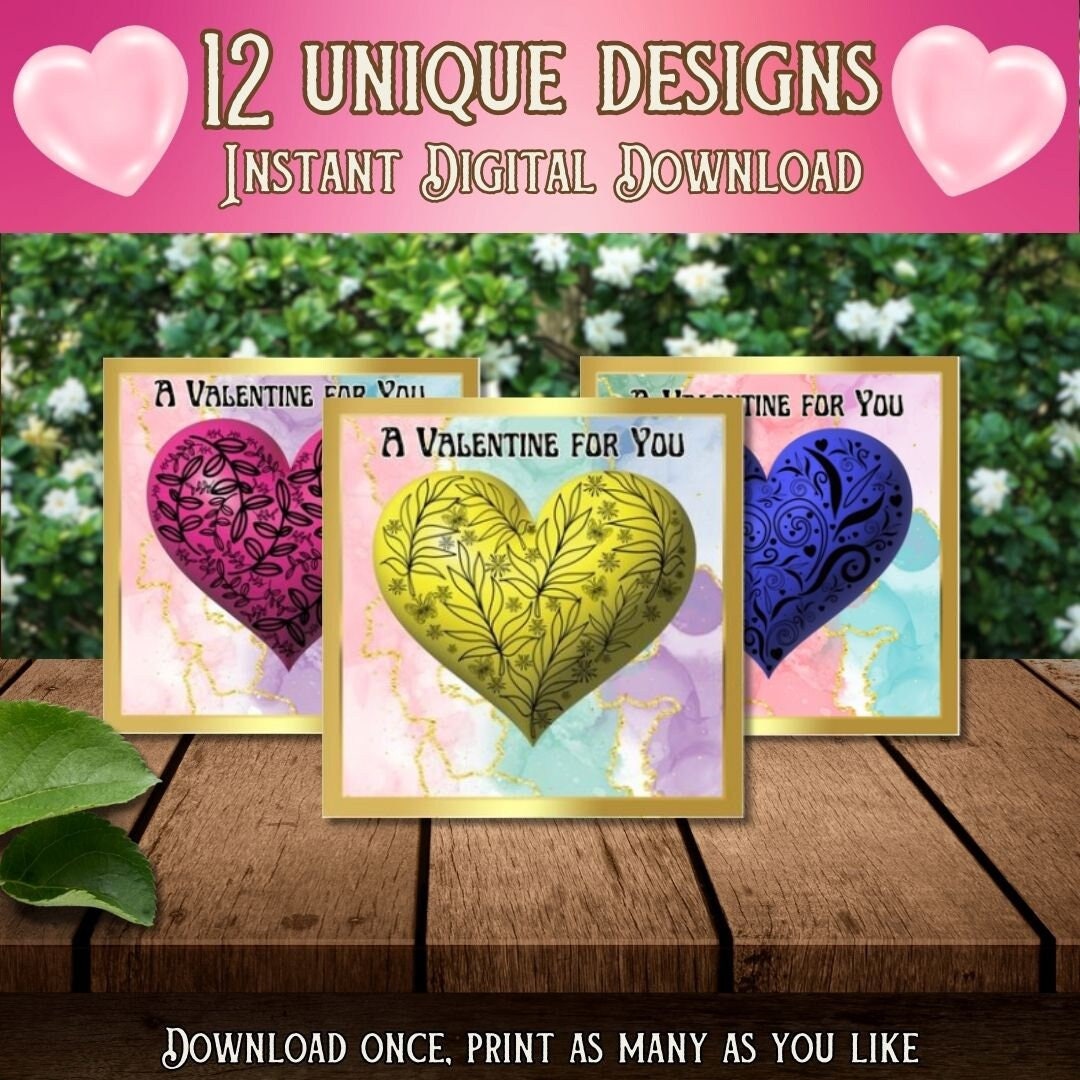 3D Heart Valentines for Preteens, Teens - Classroom, Friends, Instant ...