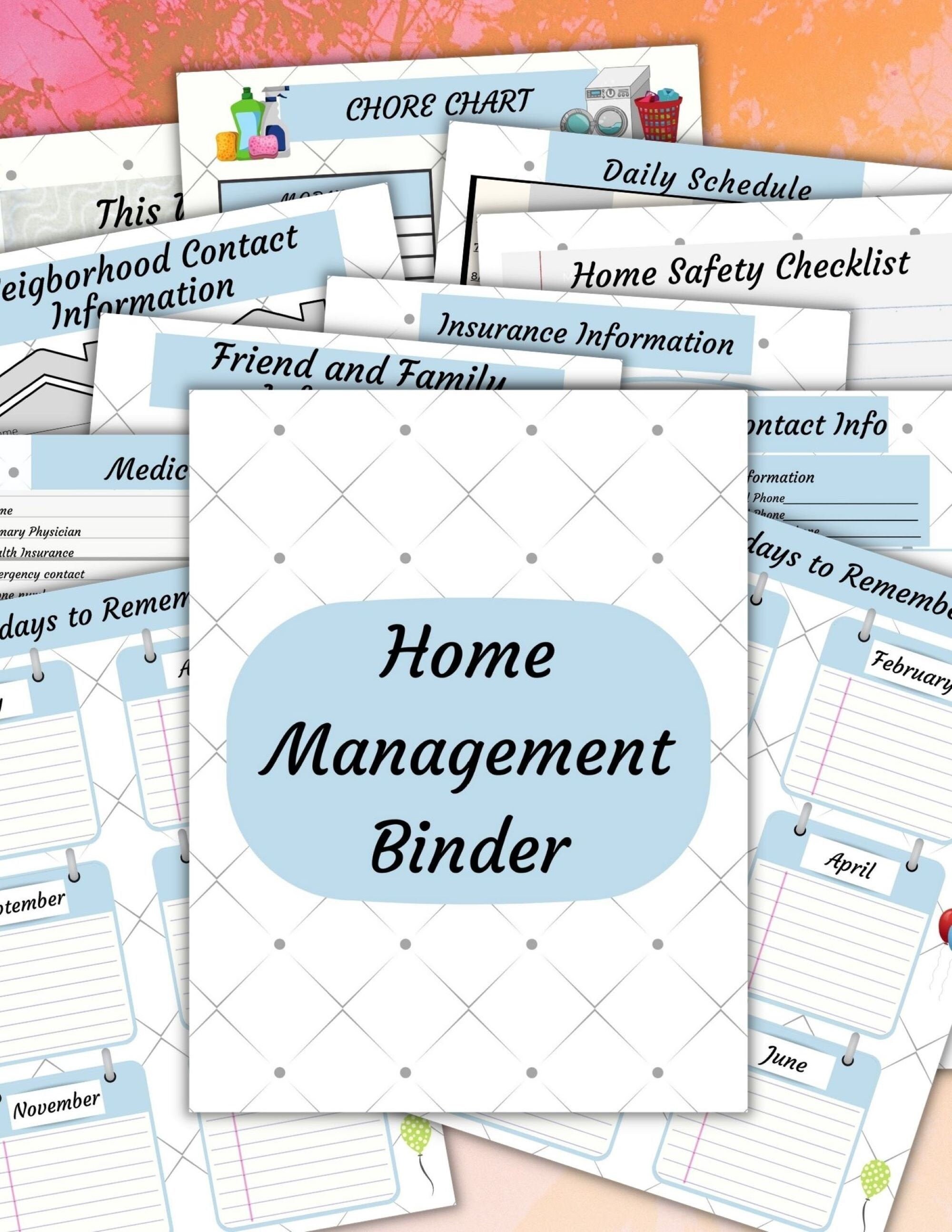 Simple Home Management Binder Household Manager Organizing - Etsy