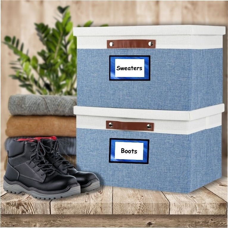 Blue Frame Container Labels. Printable Blank Organization Labels for ...