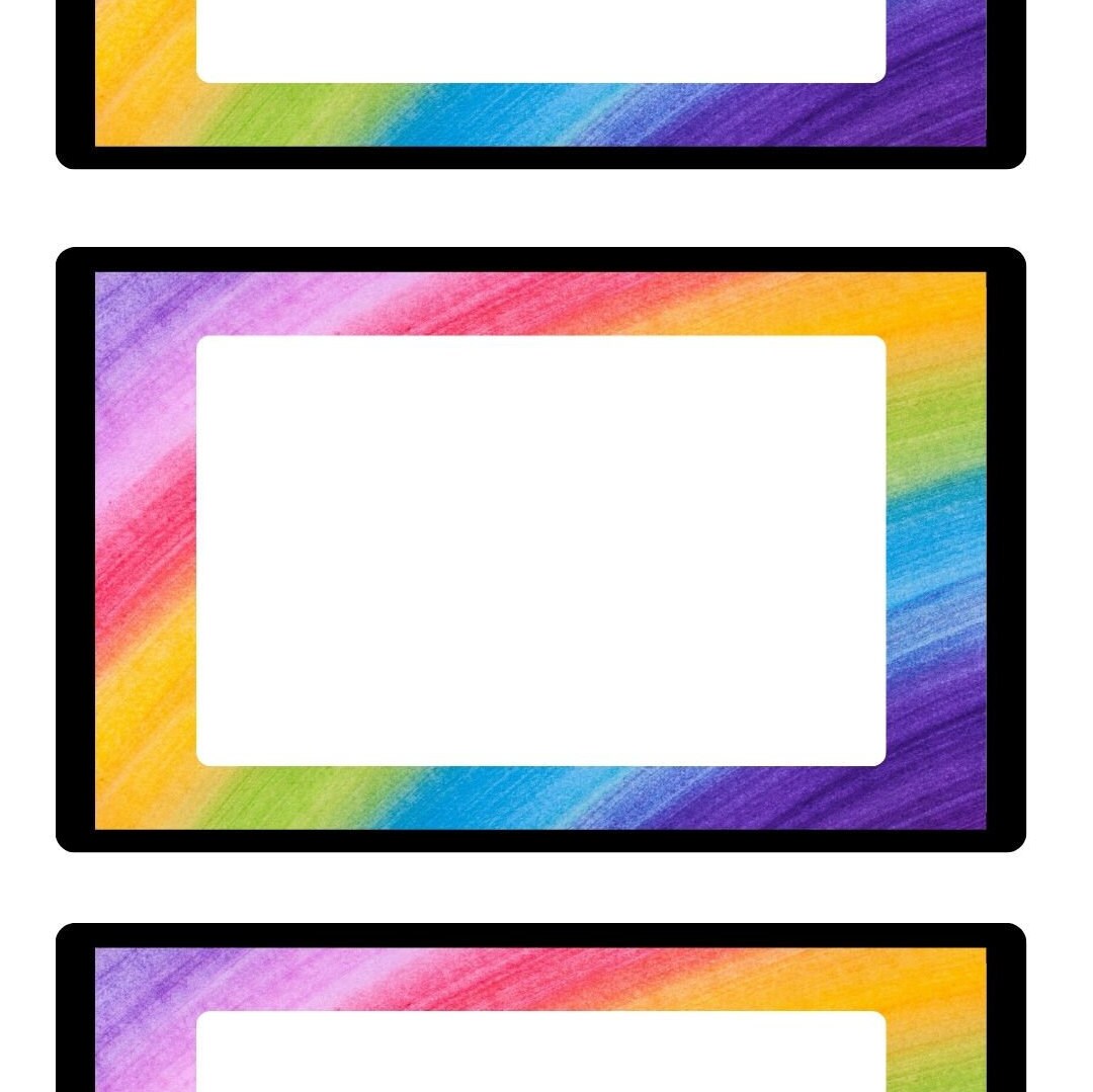 Rainbow Container Labels. Printable Blank Organization Labels for ...
