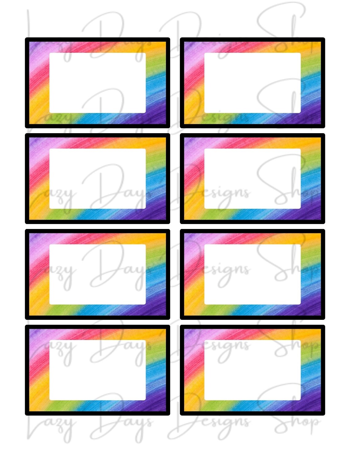 Rainbow Container Labels. Printable Blank Organization Labels for ...