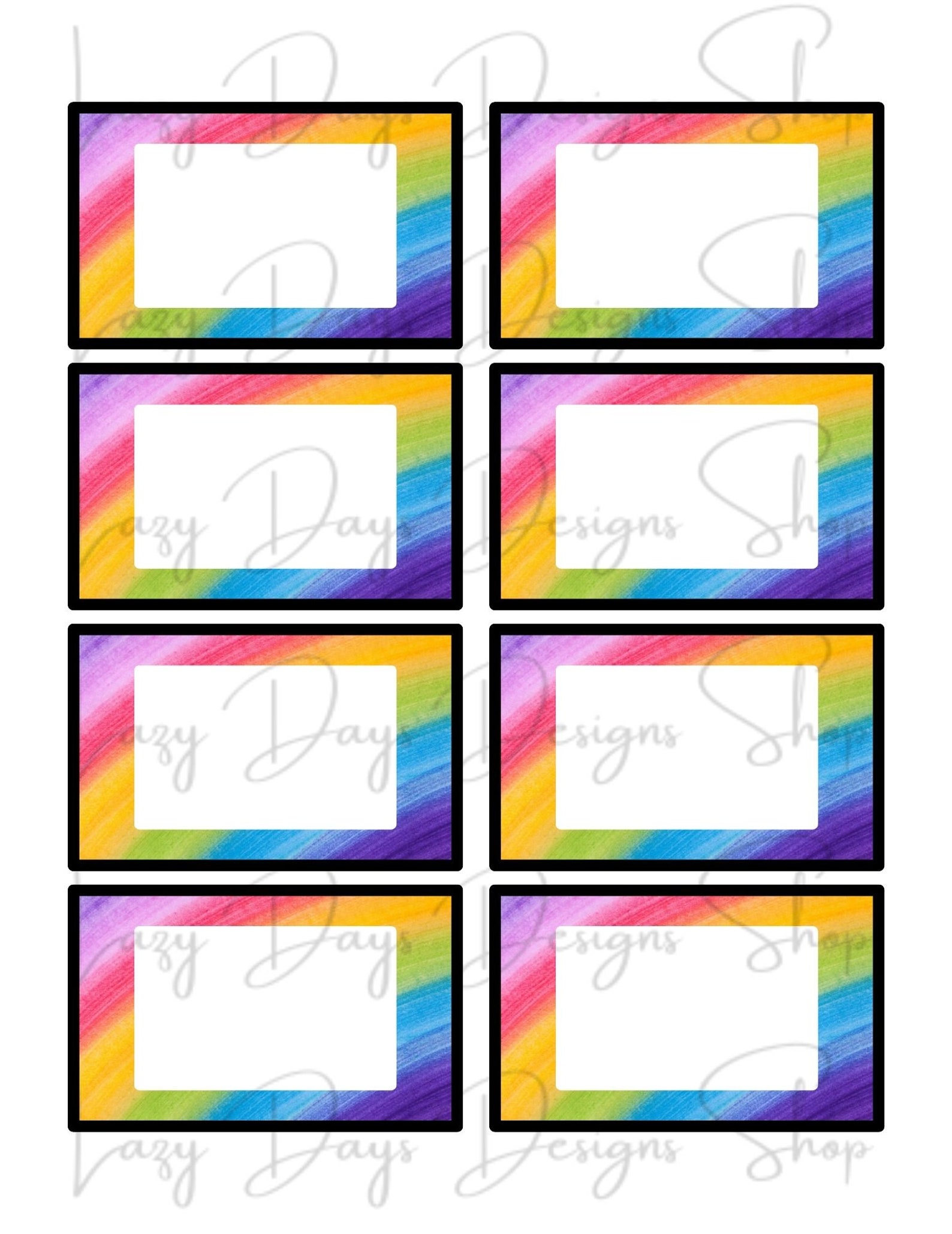 Rainbow Container Labels. Printable Blank Organization Labels for ...