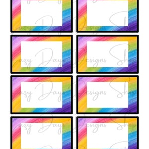 Rainbow Container Labels. Printable Blank Organization Labels for ...