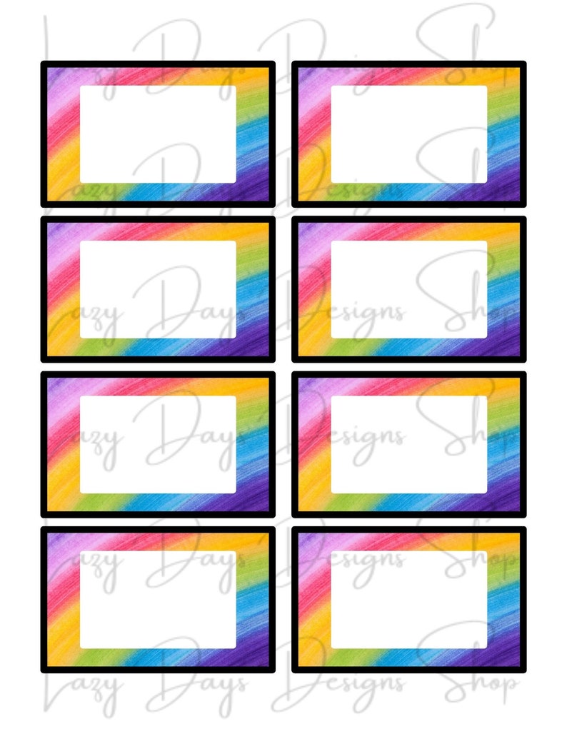 Rainbow Container Labels. Printable Blank Organization Labels for ...