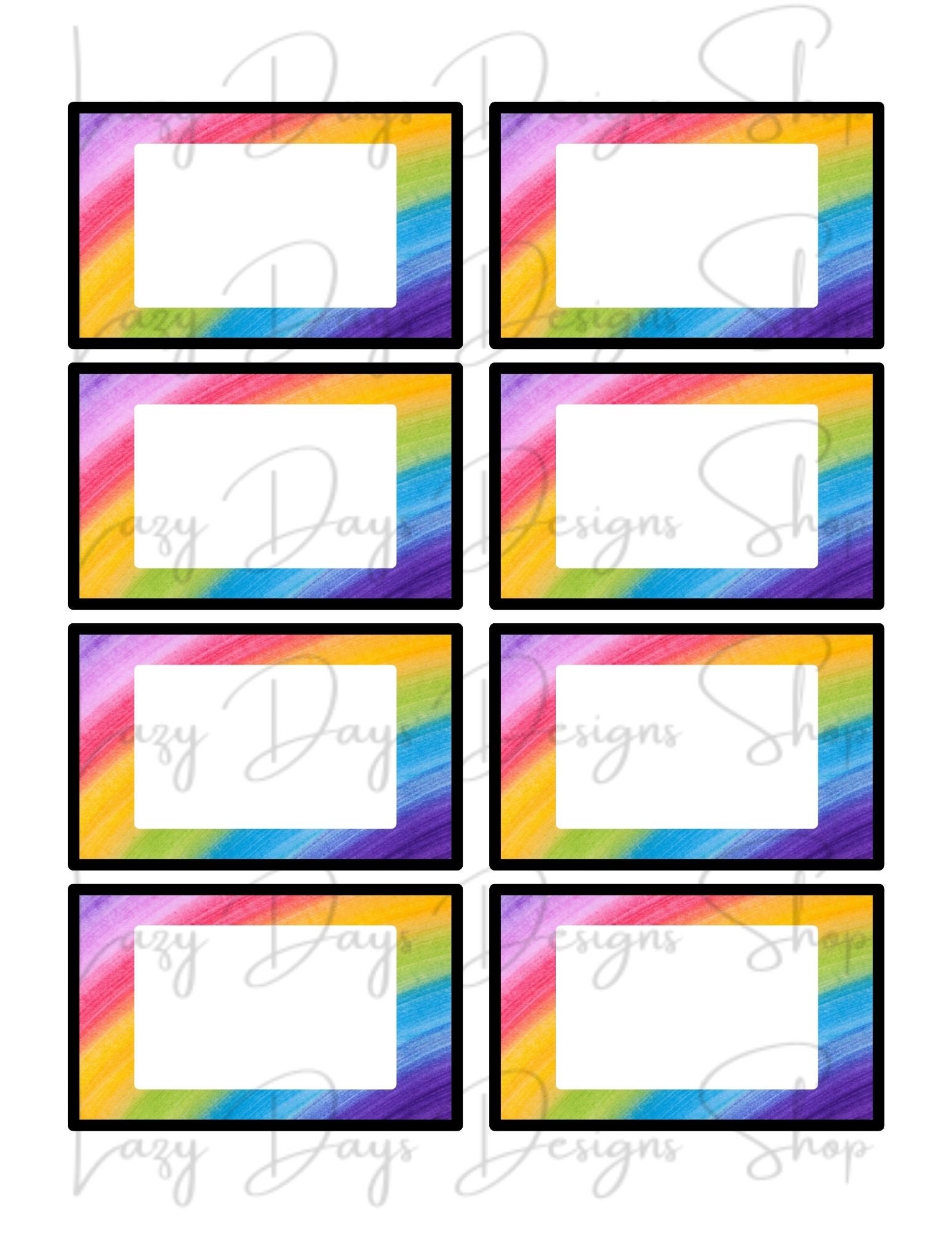 Rainbow Container Labels. Printable Blank Organization Labels for ...