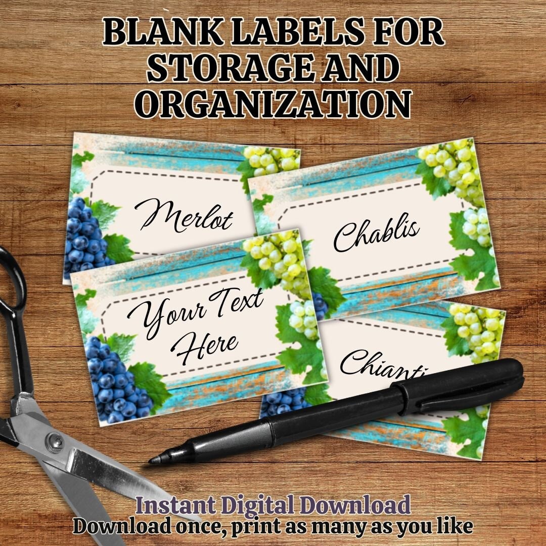 Grapes Container Labels. Printable Blank Organization Labels for ...