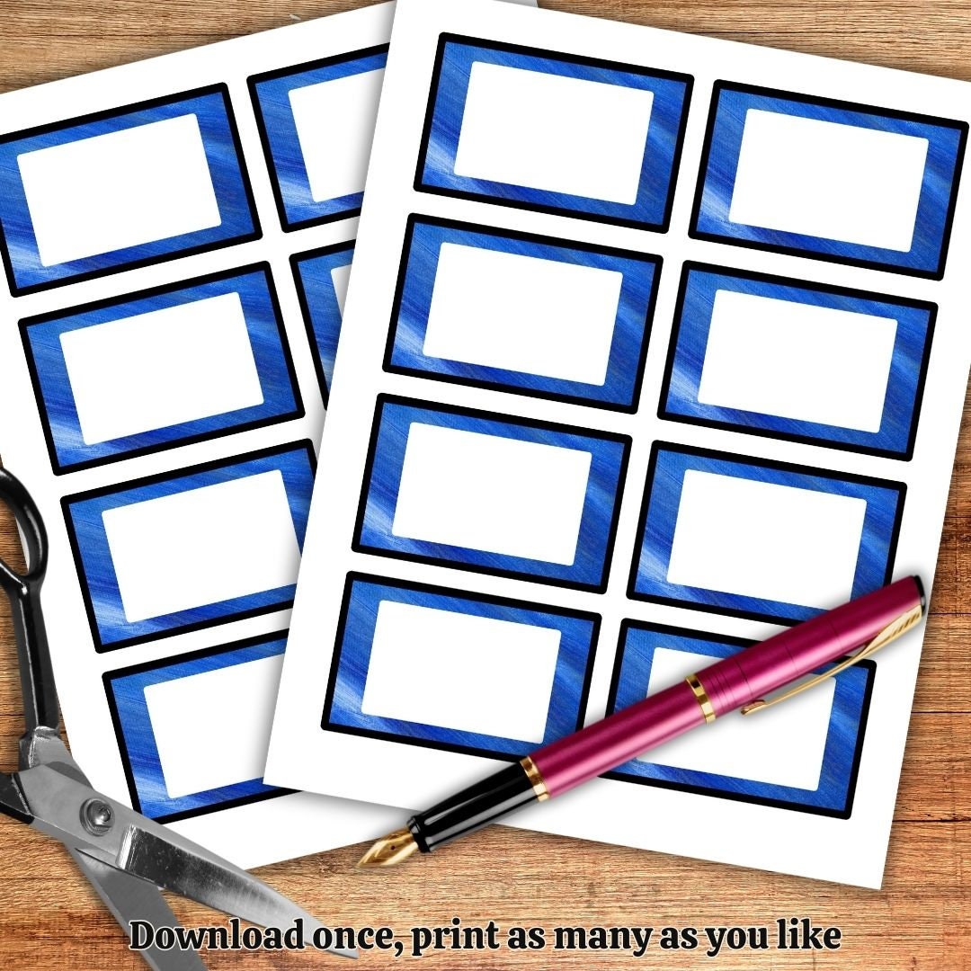 Blue Frame Container Labels. Printable Blank Organization Labels for ...