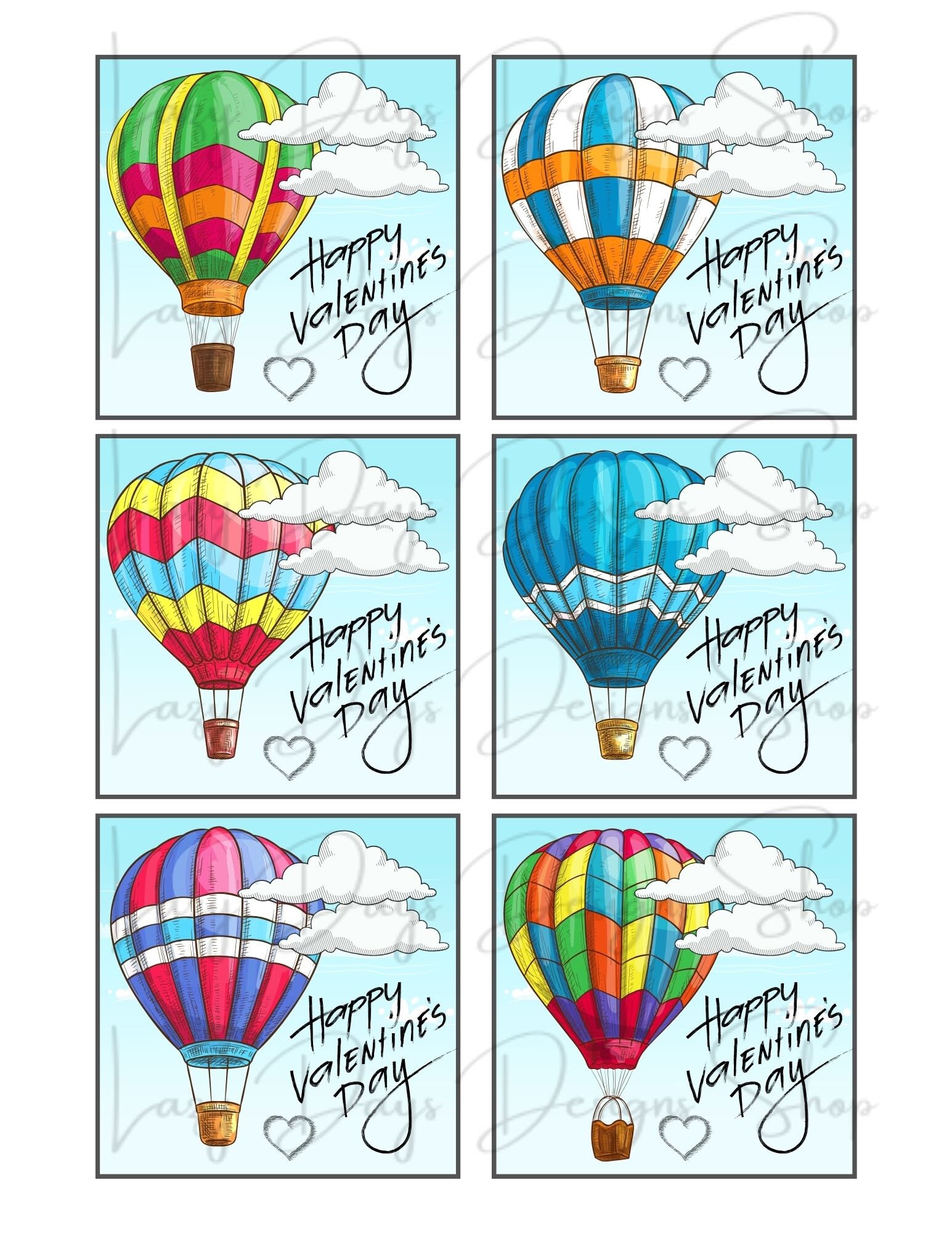 Hot Air Balloon Valentines for Kids, Preteens, Teens, Adults ...