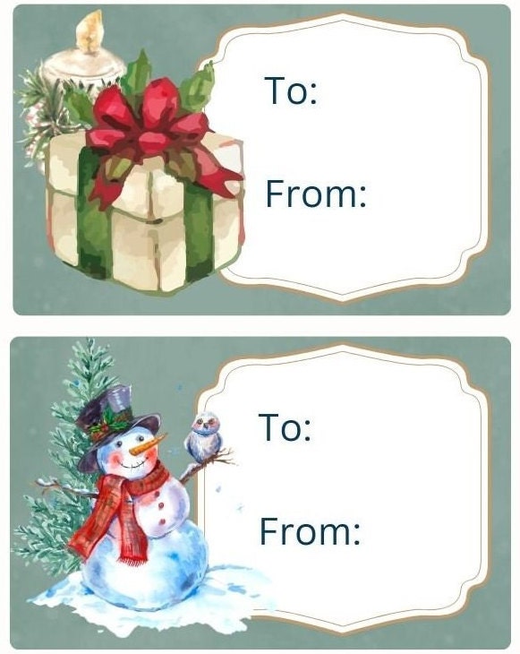 Holiday Gift Tags - Vintage Elegant Christmas Label for Storage Bins ...