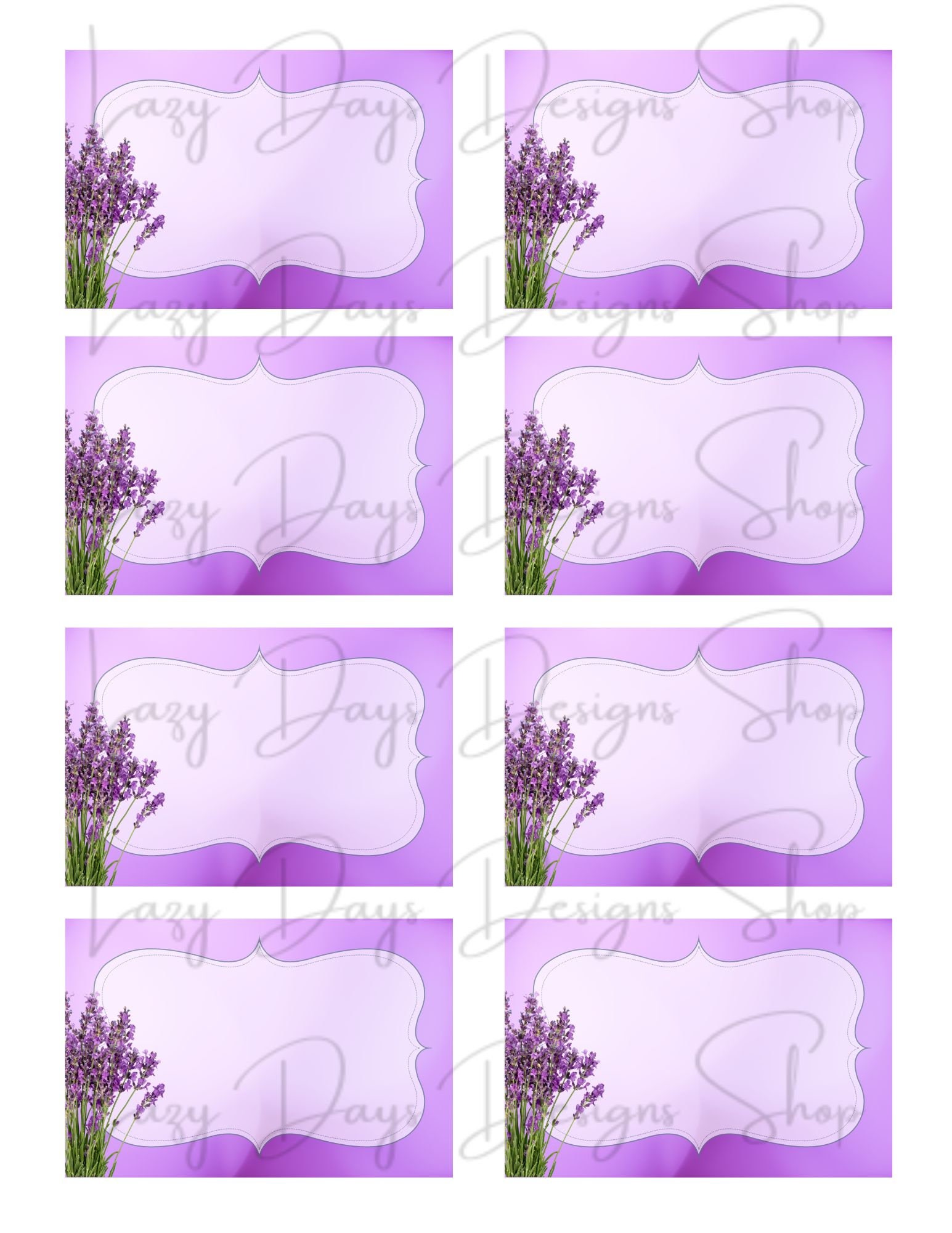 Lavender Container Labels. Printable Blank Organization Labels for ...