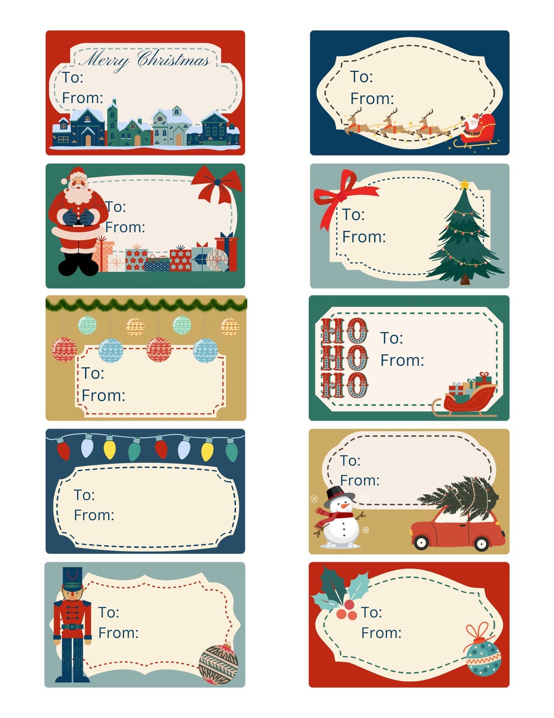 Holiday Gift Tags - Christmas Present Labels - Etsy