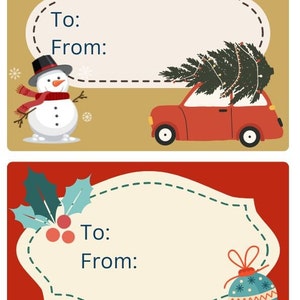 Holiday Gift Tags - Christmas Present Labels - Etsy