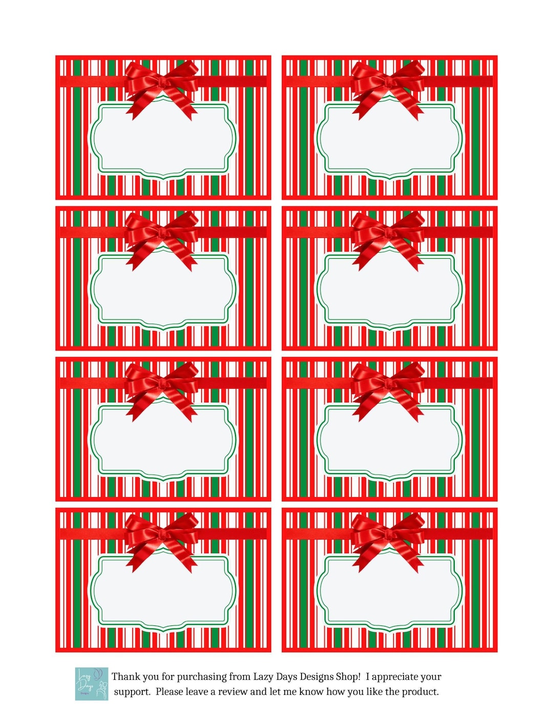 Blank Holiday Labels - Christmas Digital Download - Etsy