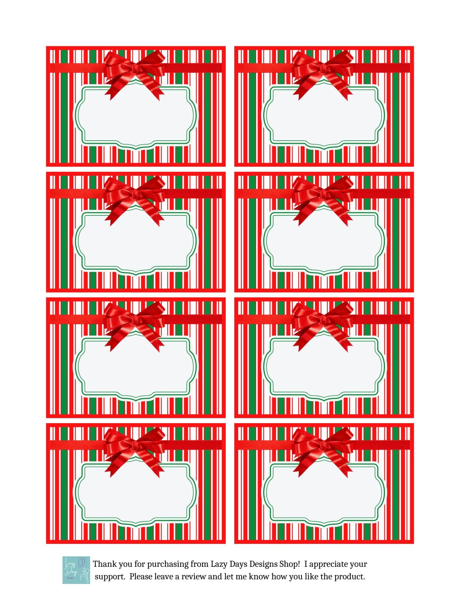 Blank Holiday Labels - Christmas Digital Download - Etsy
