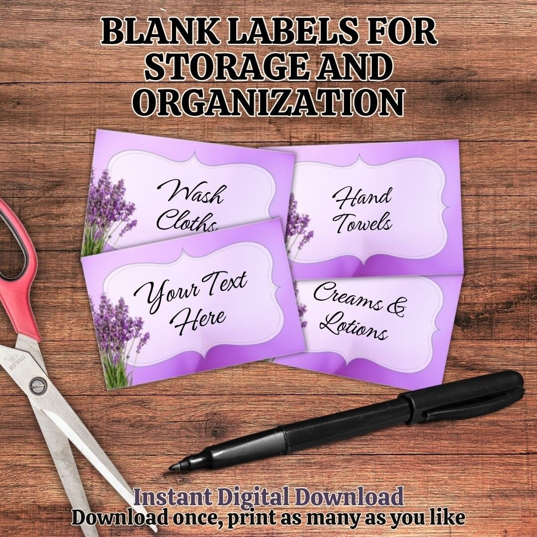 Lavender Container Labels. Printable Blank Organization Labels for ...