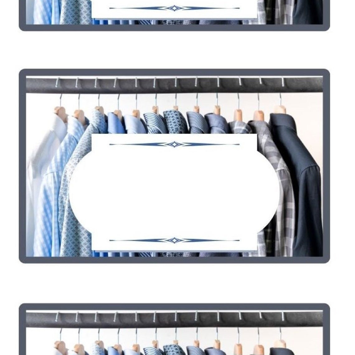 Men's Wardrobe Labels. Printable Blank Organization Labels for Storage ...