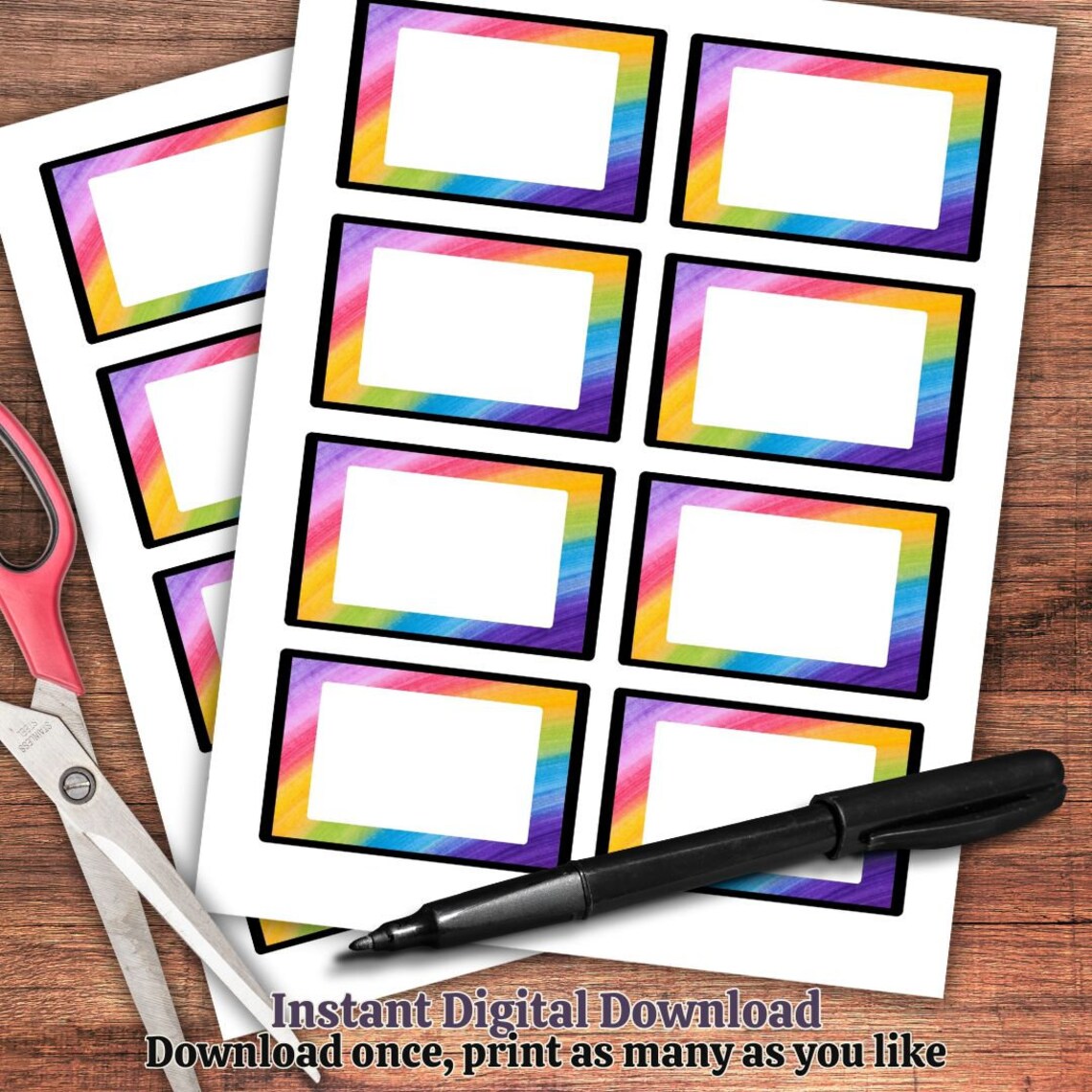 Rainbow Container Labels. Printable Blank Organization Labels for ...