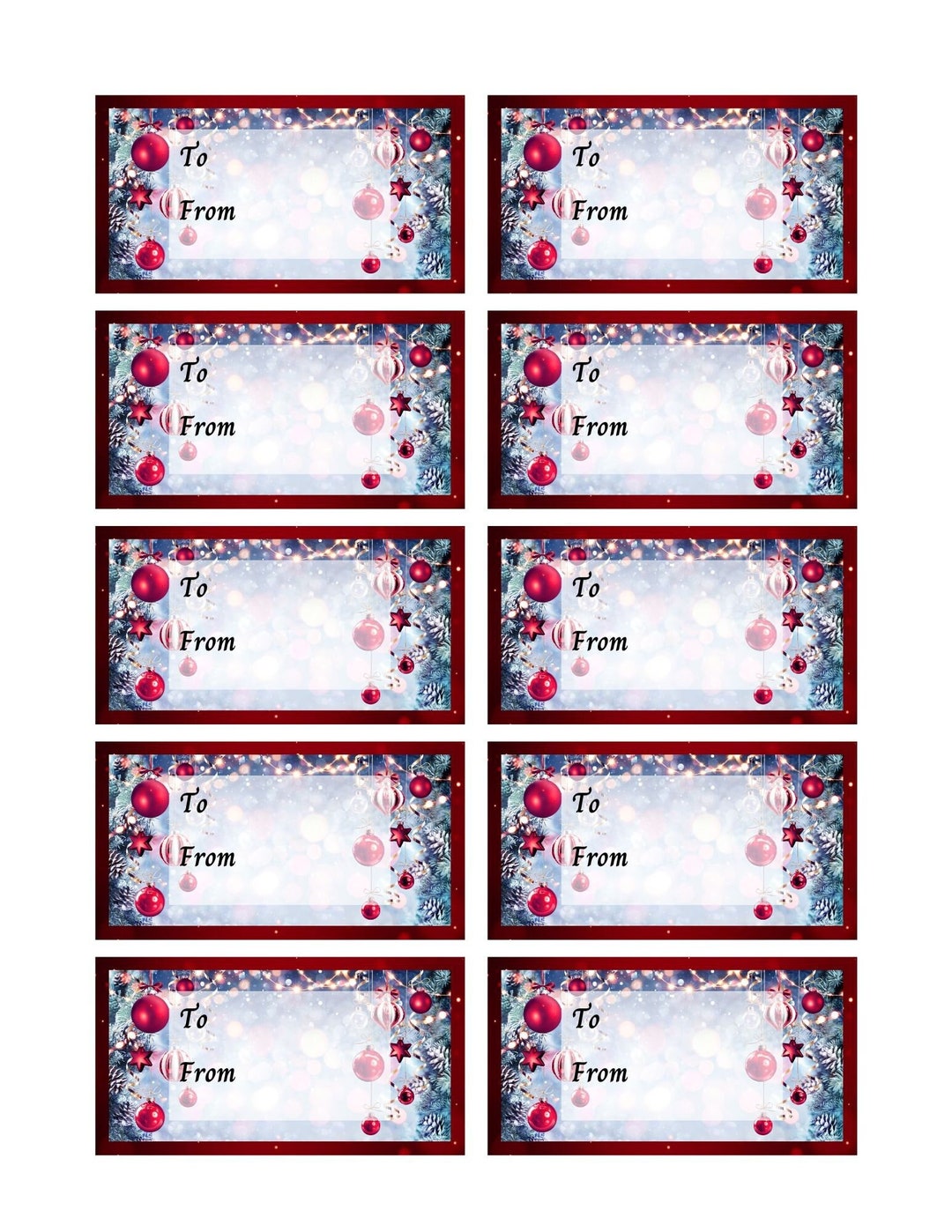 Christmas Labels - Digital Download for Gift Giving, Printable - Etsy