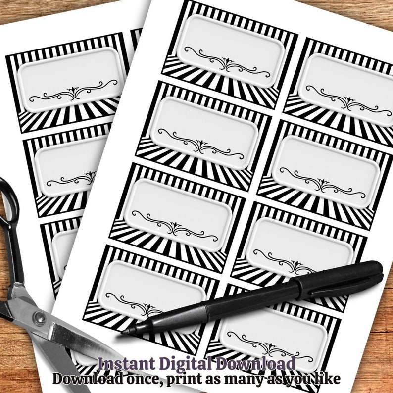 Black & White Container Labels. Printable Blank Organization Labels for ...