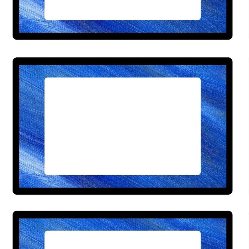 Blue Frame Container Labels. Printable Blank Organization Labels for ...