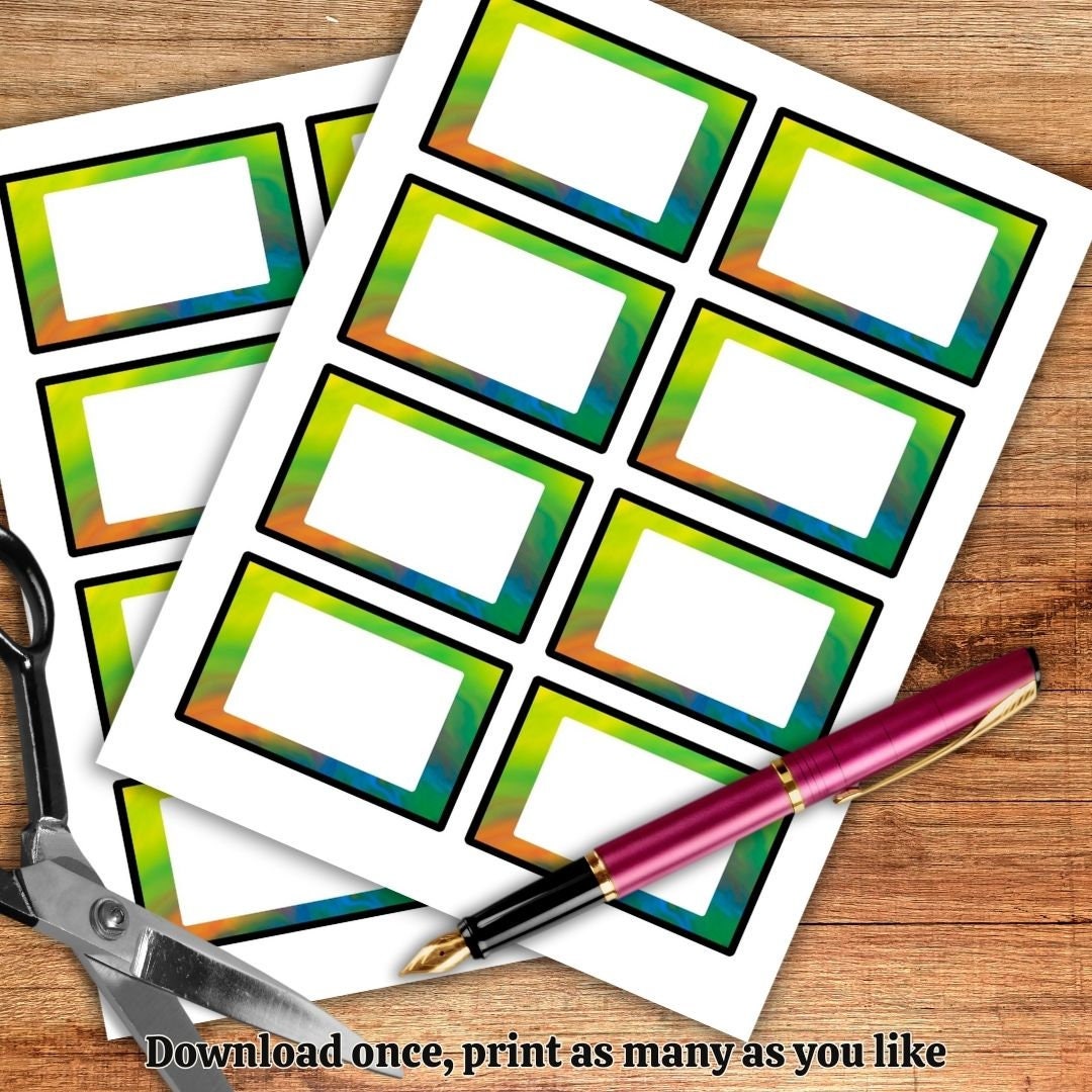 Colorful Container Labels. Printable Blank Organization Labels for ...