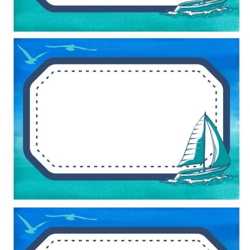 Sailboat Container Labels. Printable Blank Organization Labels for ...