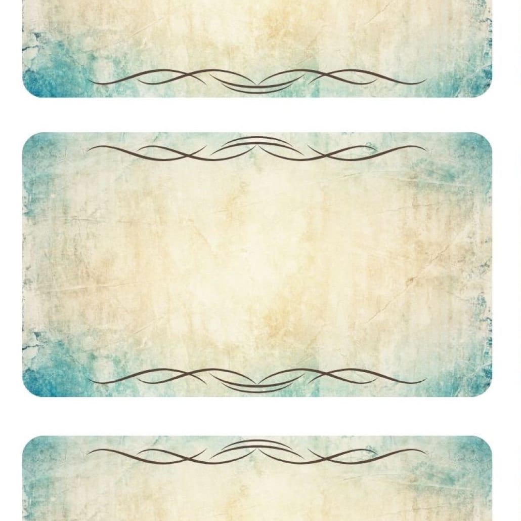 Vintage Blue Container Labels. Printable Blank Organization Labels for ...