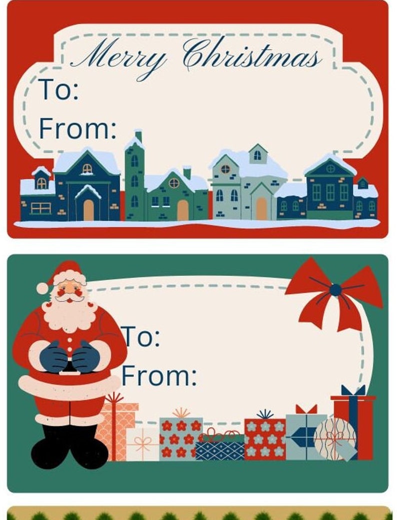 Holiday Gift Tags - Christmas Present Labels - Etsy