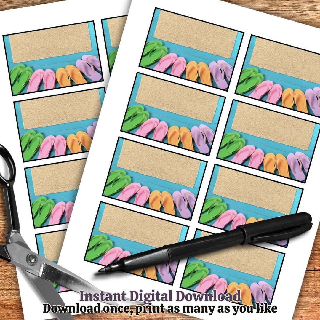 Flip Flop Container Labels. Printable Blank Organization Labels for ...