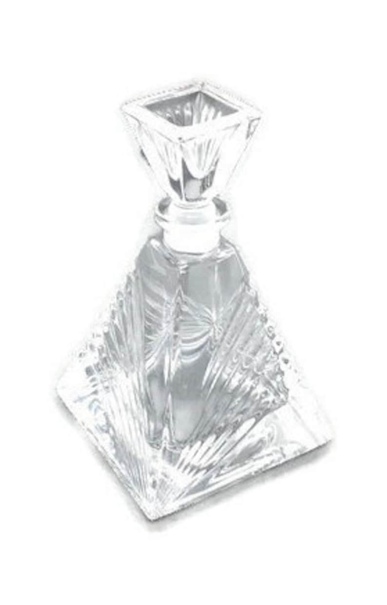 Pyramid Shaped Perfume Bottle With Glass Stopper. Lead Crystal Cut ...