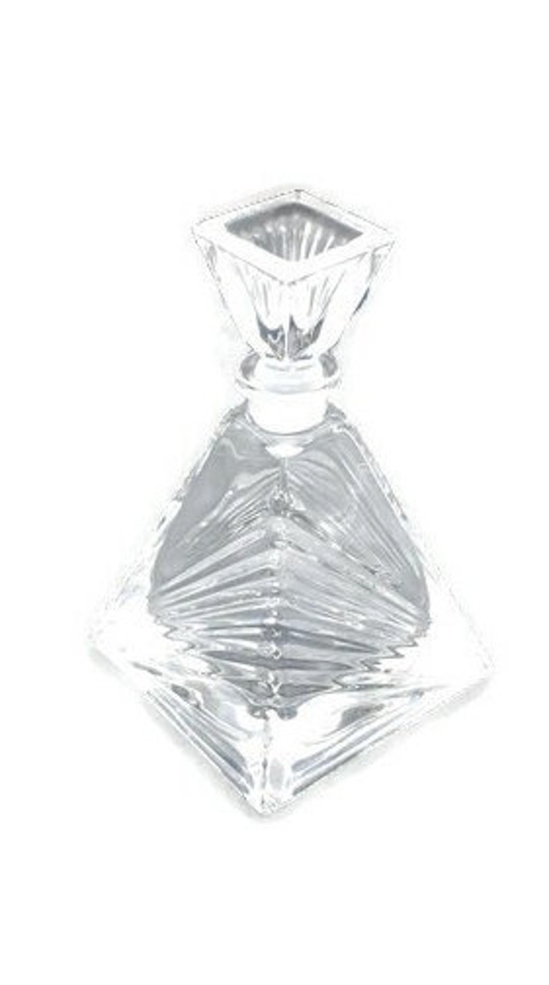 Pyramid Shaped Perfume Bottle With Glass Stopper. Lead Crystal Cut ...
