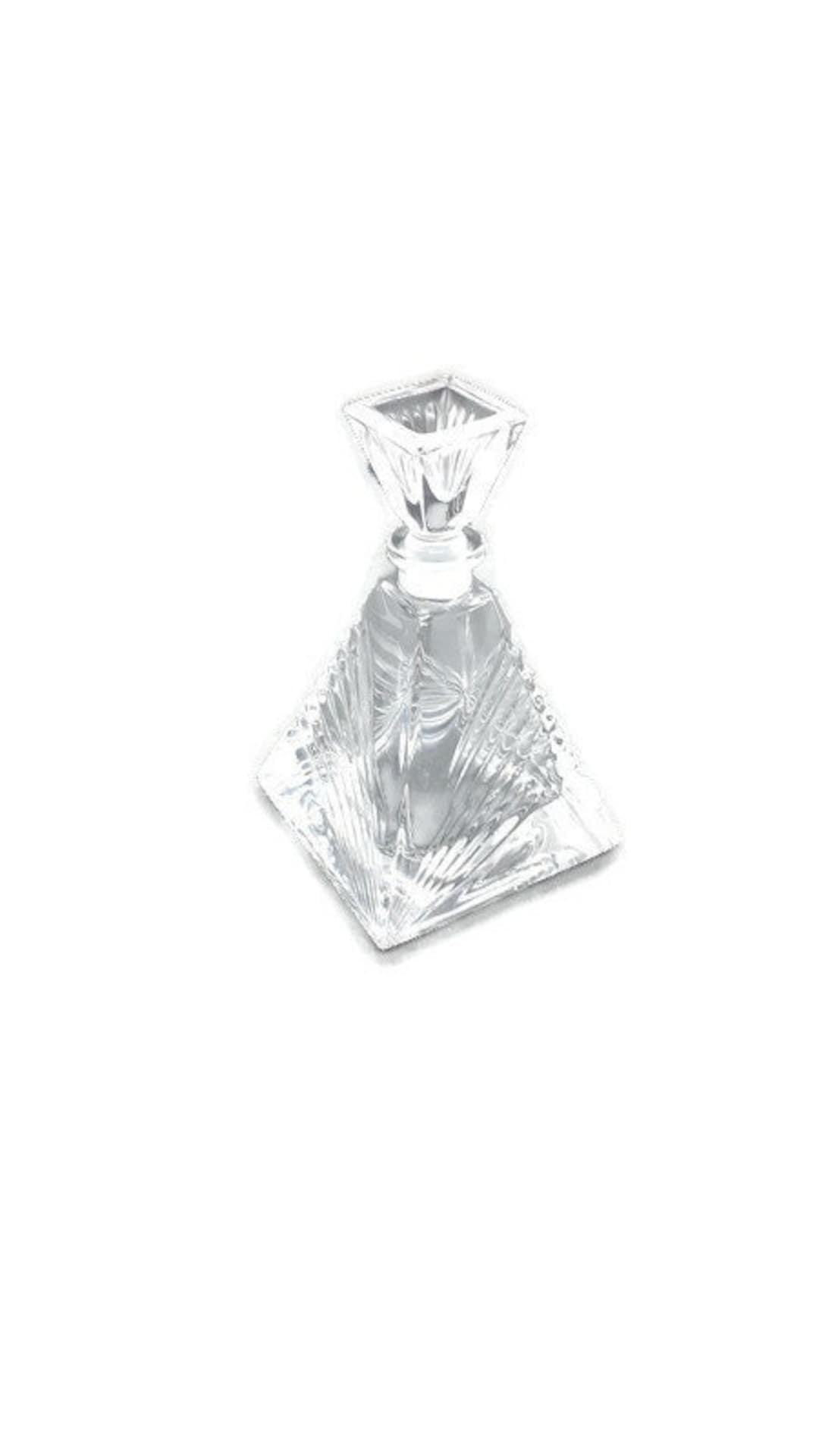 Pyramid Shaped Perfume Bottle With Glass Stopper. Lead Crystal Cut ...